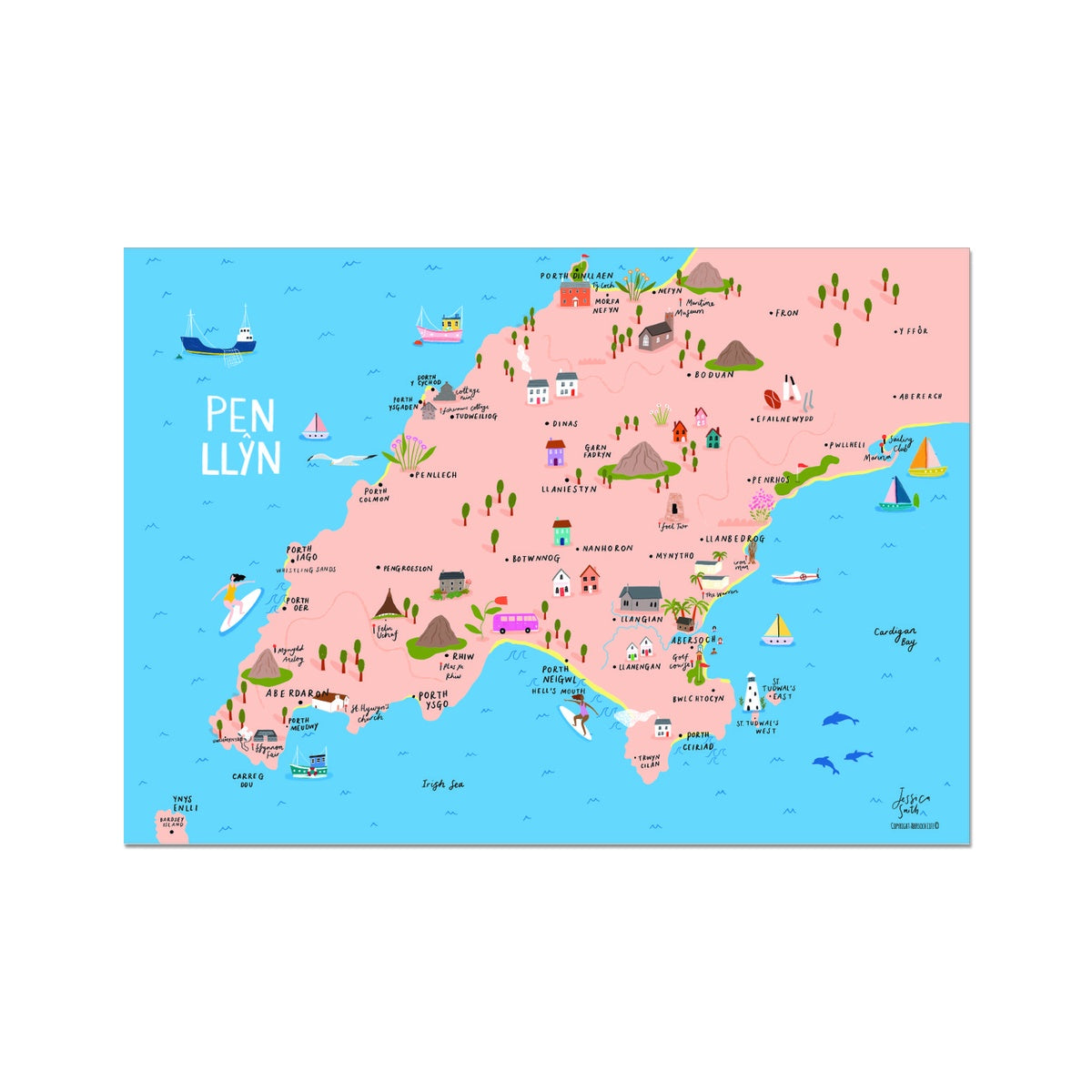 Pen Llŷn Illustrated Map Fine Art Print – Abersoch Life